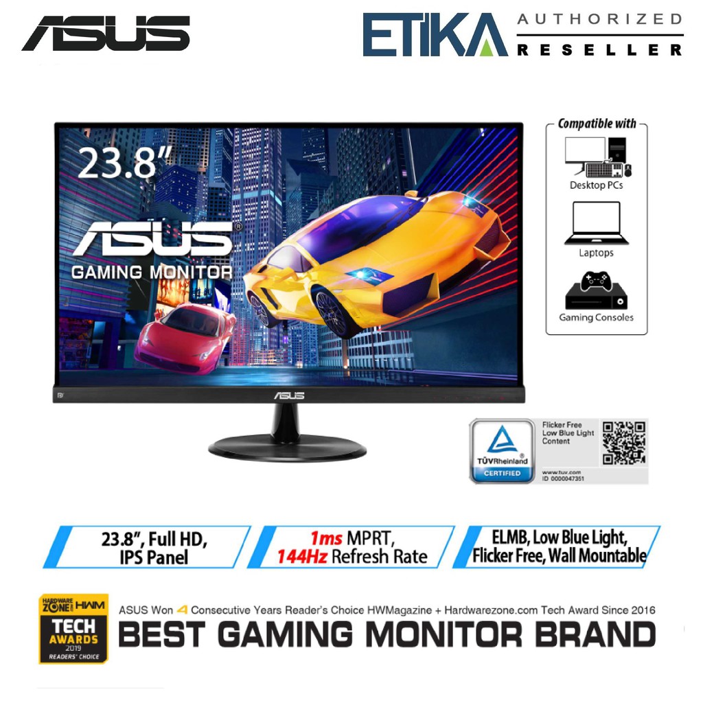 Asus vp249qgr 24" ips fhd 144hz 1ms freesync premium frameless elmb ...