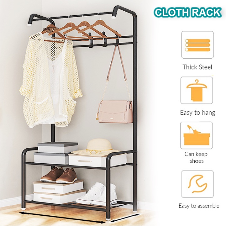 DIY Clothes Hat Hanger Hook Rack Cloth Shoe Wardrobe Closet Shoes ...