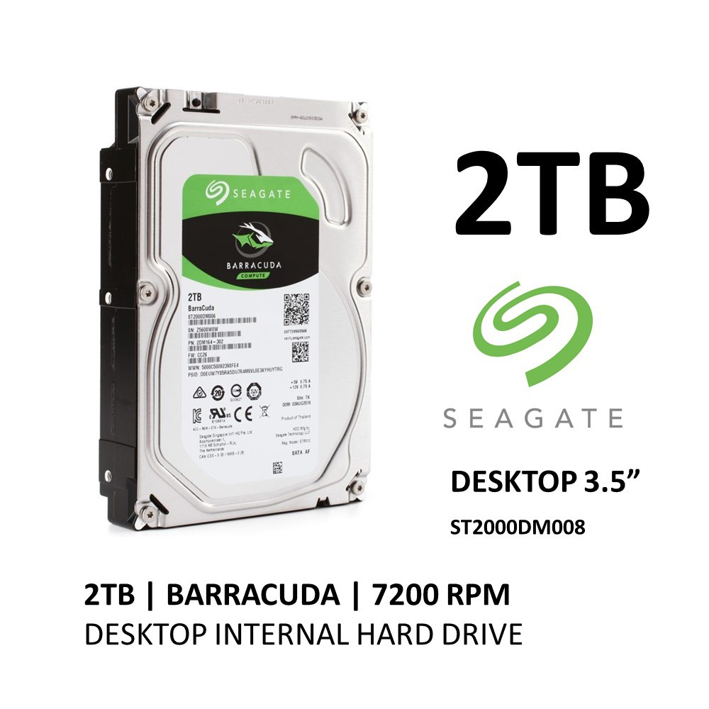 [ REDUCTION MYR 7.00 ] Seagate barracuda 2tb 3.5 sata 256mb 7200rpm internal hdd - st2000dm008 ...
