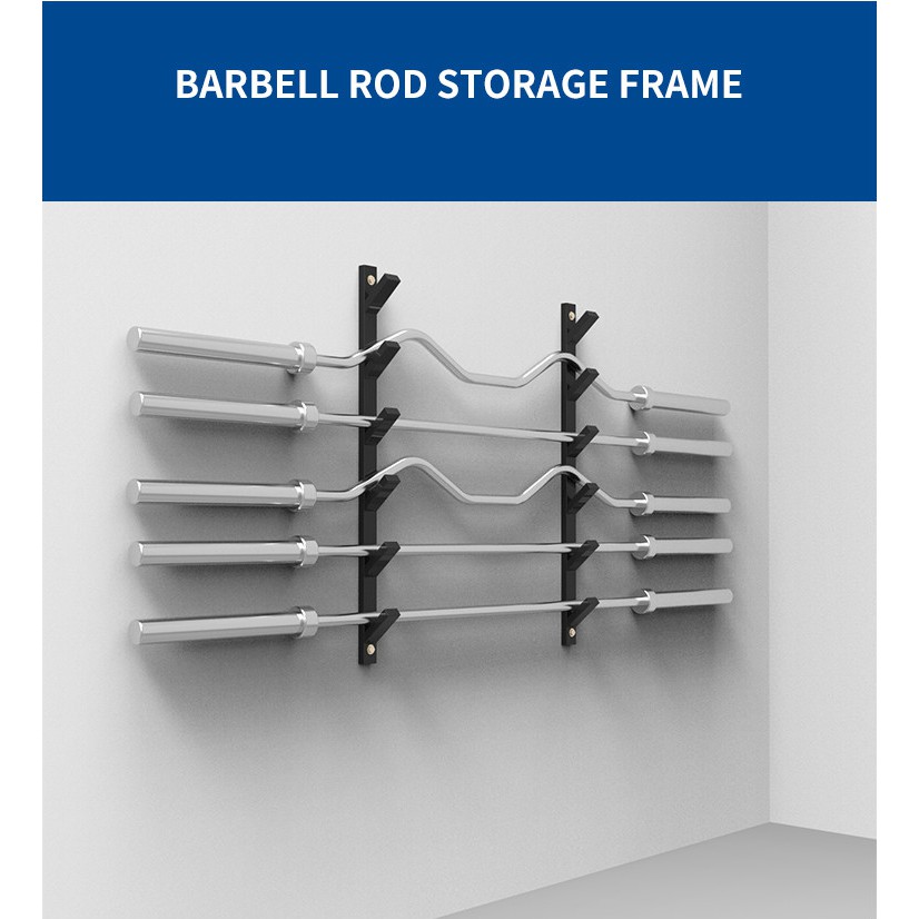 Wall mounted barbell rack 3 6 10 Tier Storage Holder Bar Gun Rack Rod ...
