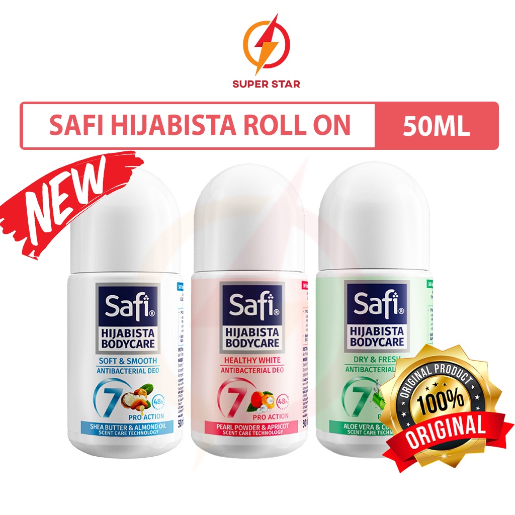 Safi Hijabista Bodycare Antibacterial Deodorant Roll On 50ml (Dry Fresh ...