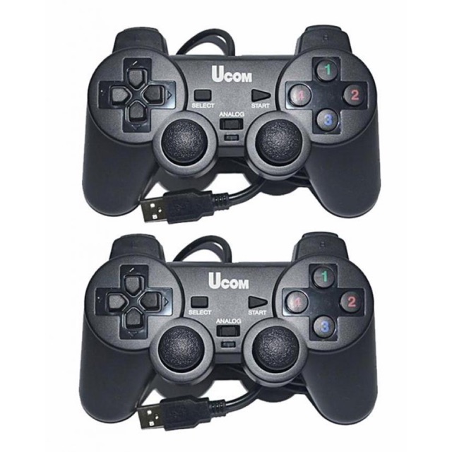 USB TWIN PC JOYSTICK DOUBLE HANDLE GAMEPAD VIBRATION GAME CONTROLLER ...