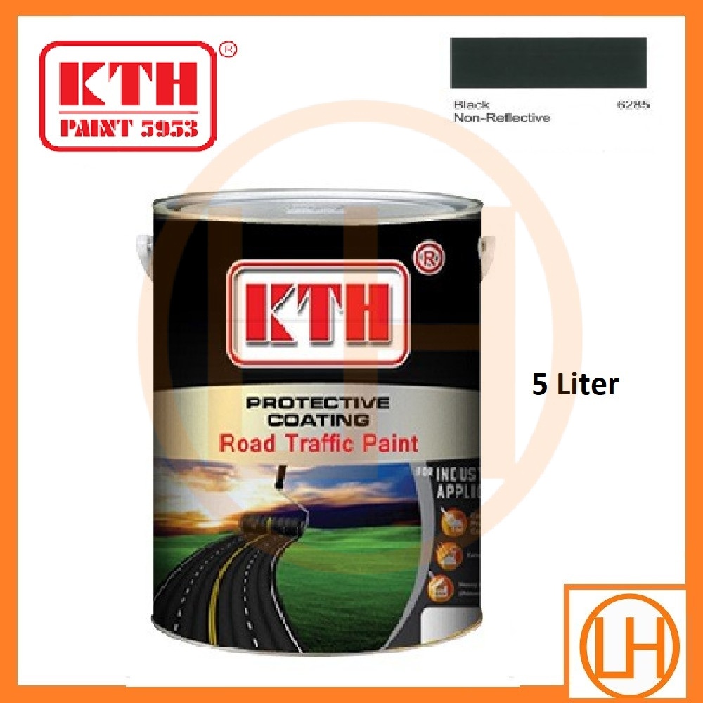 5 Liter KTH Road Line Traffic Paint / Roadline / Cat Jalan - Black ...