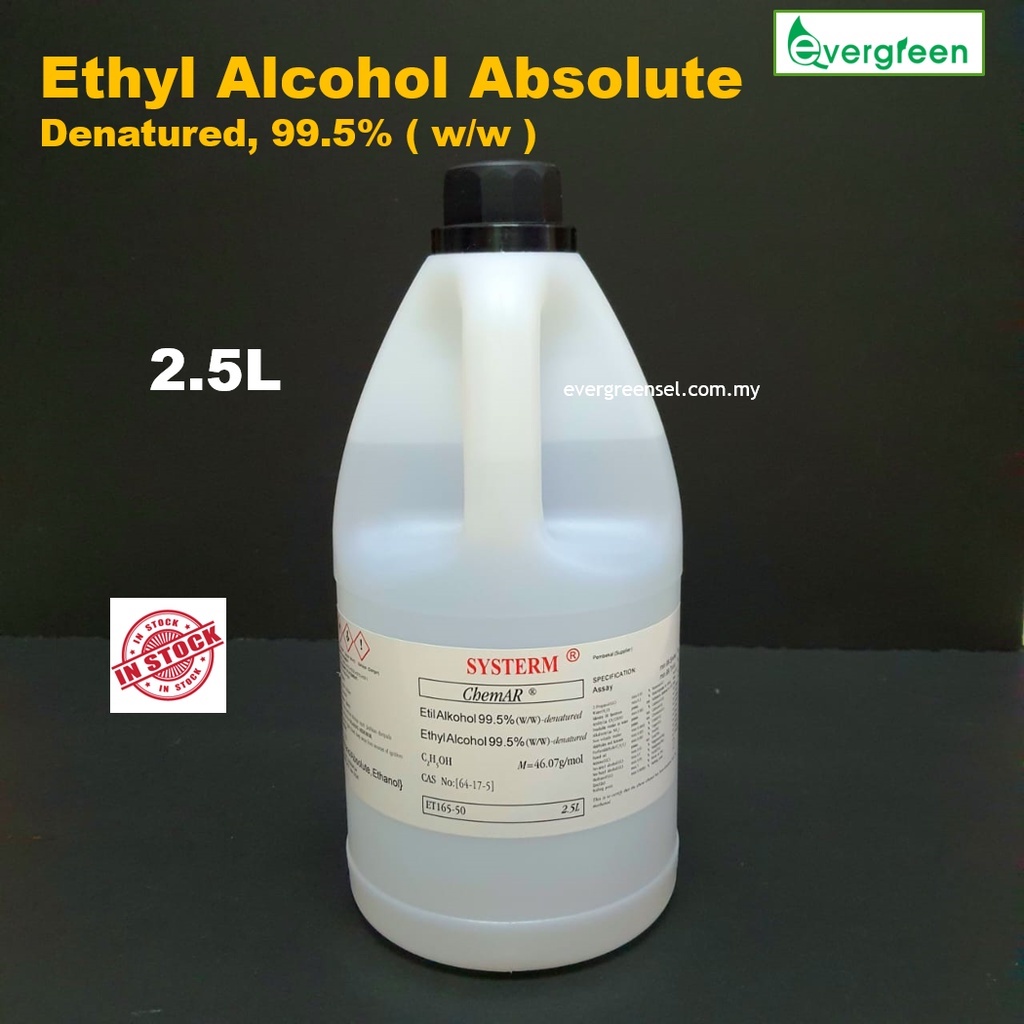 ( PROMO ) Ethanol absolute 99.5%(w/w), denatured, ChemAR (Alcohol), 2.5L | Shopee Malaysia