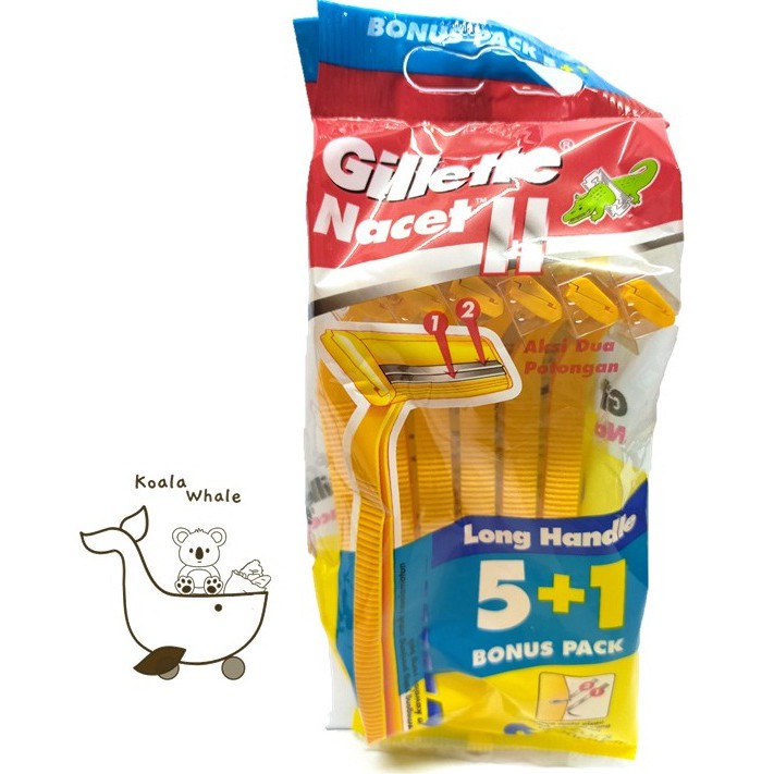 Gillette Nacet 2 / Nacet II (5+1 Bonus Pack) (Original) | Shopee Malaysia