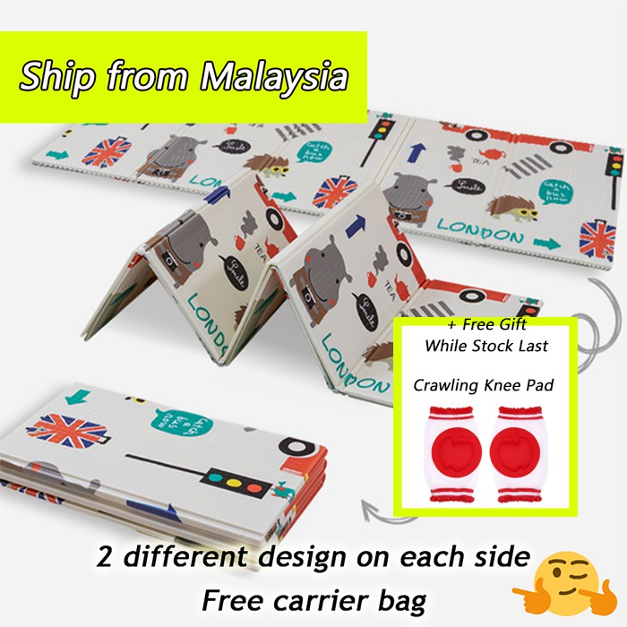 (PROMO) Baby Crawling Playmat / Foldable picnic mat /Tikar Getah Kanak ...