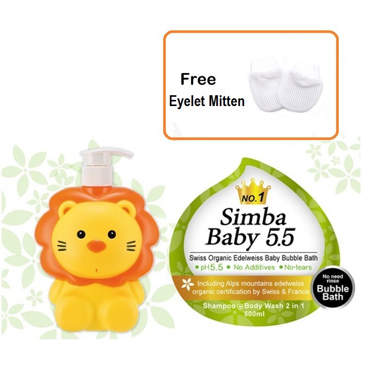 Simba Baby Bubble Bath & Shampoo(500ml) Free Mitten | Shopee Malaysia