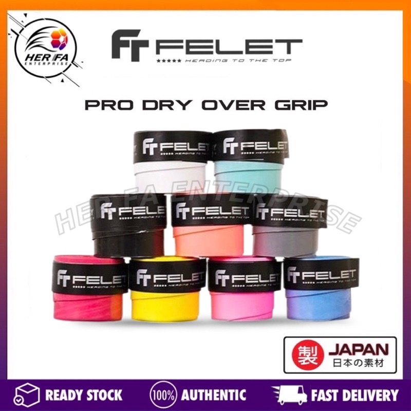 FELET Pro Dry Overgrip 100%ORIGINAL Made in Japan 日本製 for Badminton ...