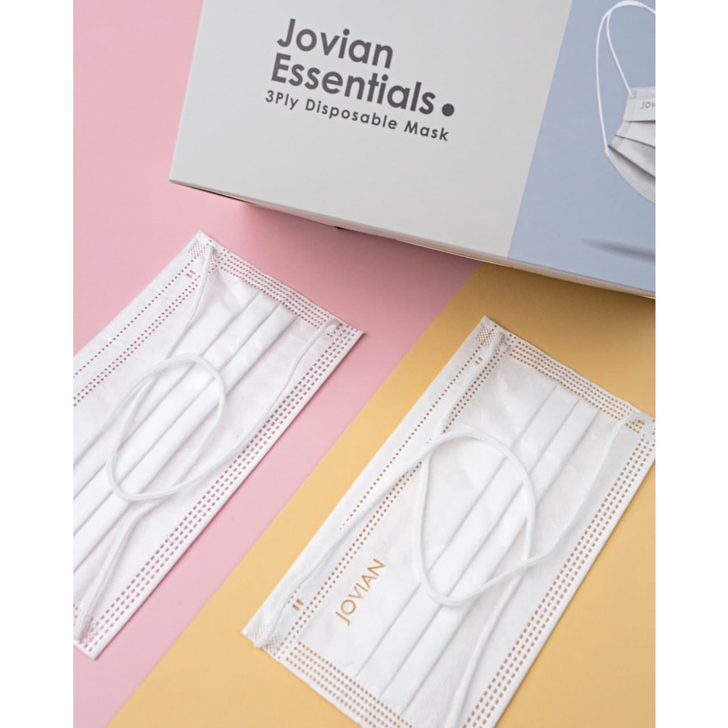 Jovian 3Ply Plain White Headloop Mask | Shopee Malaysia