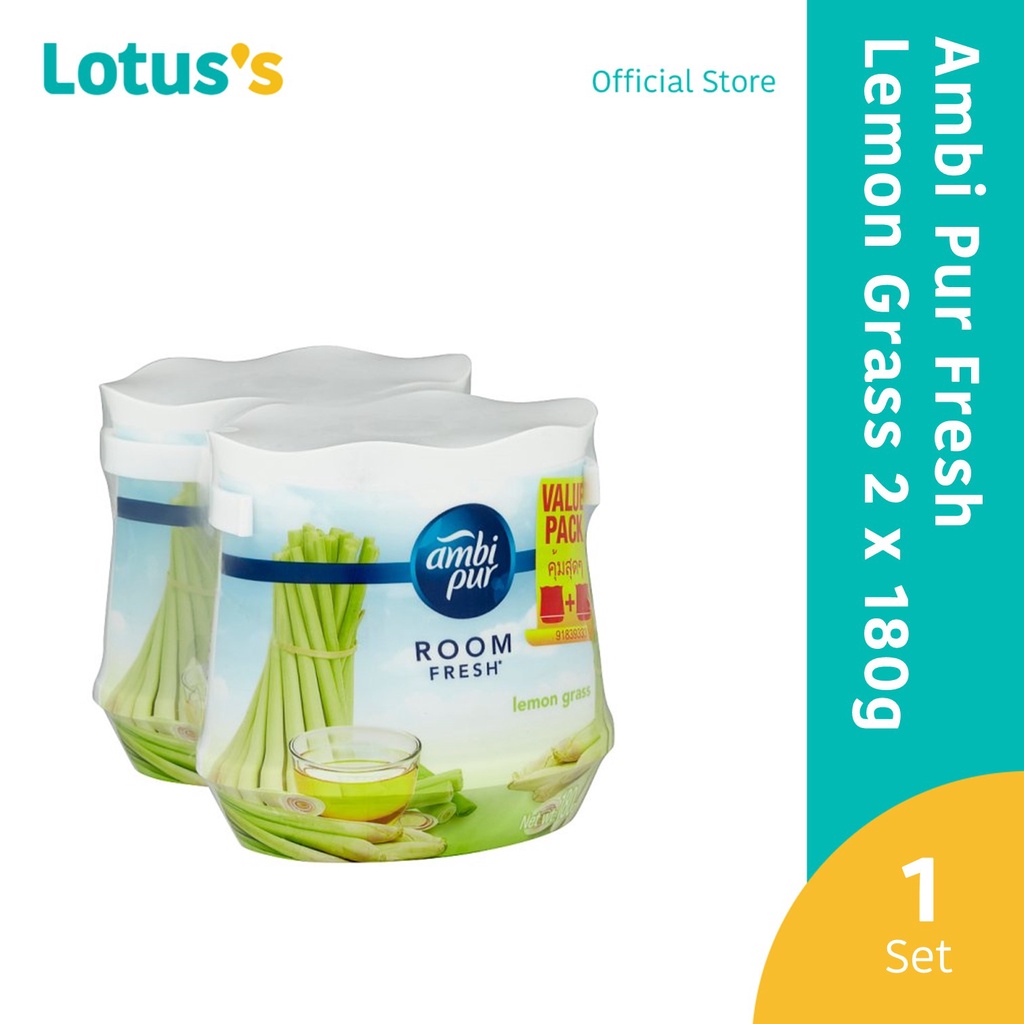 Ambi Pur Room Fresh Air Refreshing Gel Lemon Grass 2 Pack x 180g ...