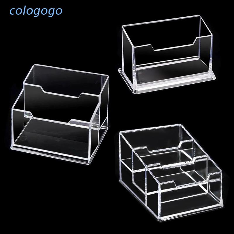 COLO Large Capacity Business Name Card Holder 3-Tier Clear Name Cards ...