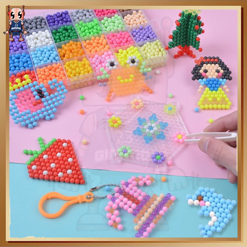 Gimmo Creavity DIY Water Magic Sticky Beads Toys With Accessories Set ...