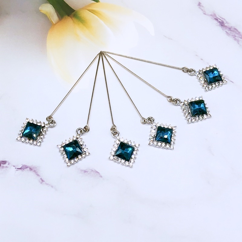 square blue stone pin tudung butterfly jarum peniti kerongsang brooch ...