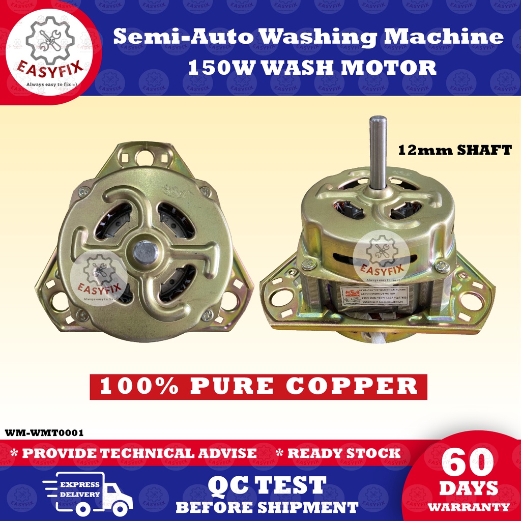 150W Wash Motor Semi-Auto Washing Machine (Motor Basuh Mesin Basuh ...