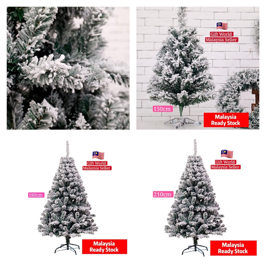 CHRISTMAS SNOWING TREE 180CM / 210CM ** READY STOCK IN MALAYSIA (KL ...