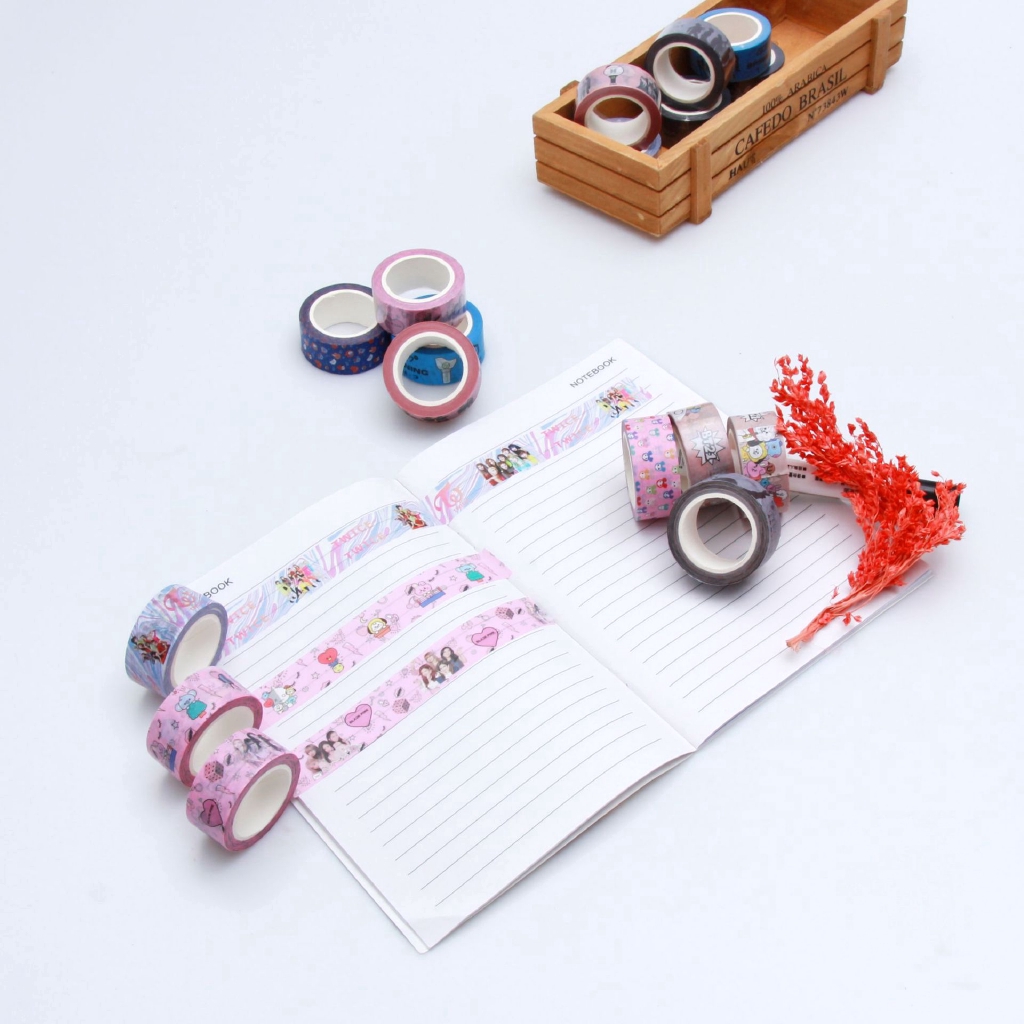KPOP BTS EXO DIY Adhesive Tapes TWICE BLACKPINK Stickers GOT7 SUPER M ...