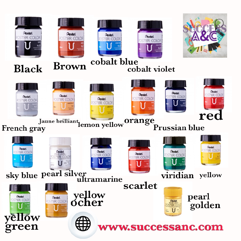 Full set colour of PENTEL POSTER COLOR 30ML | Shopee Malaysia
