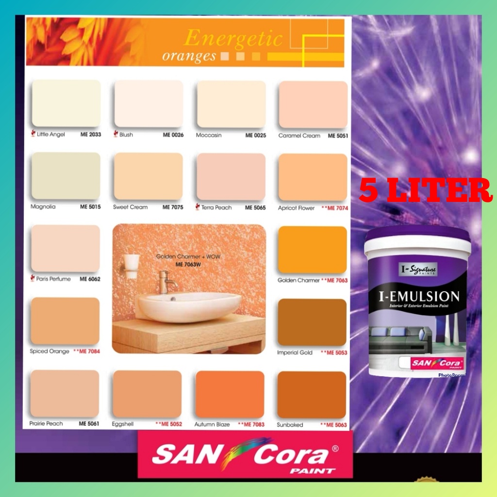 5 LITER SANCORA I-EMULSION INTERIOR & EXTERIOR WALL PAINT CAT DINDING ...