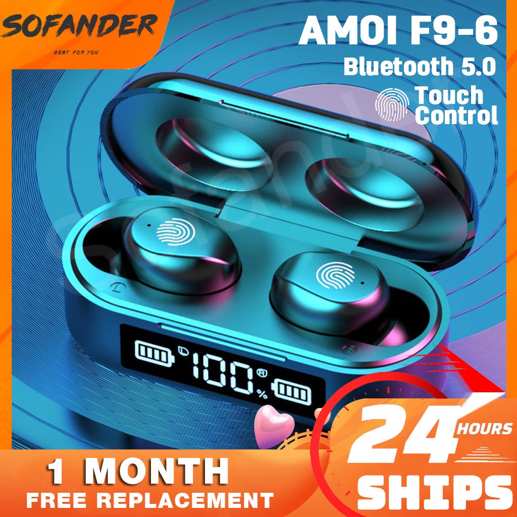【Ready Stock】Original AMOI TWS F9 Wireless Bluetooth Earphones Wireless ...