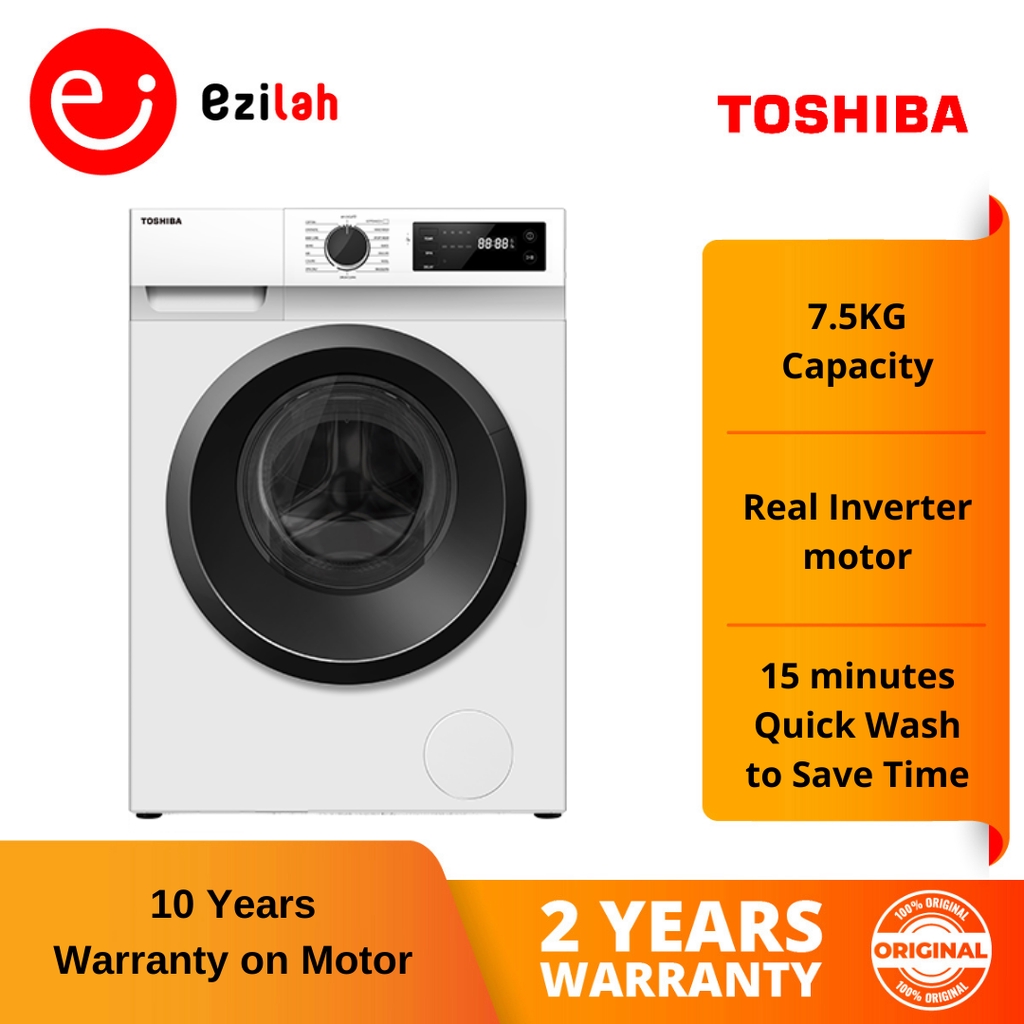 Toshiba Front Load Real Inverter Washer (7.5kg) TW-BH85S2M | Shopee Malaysia