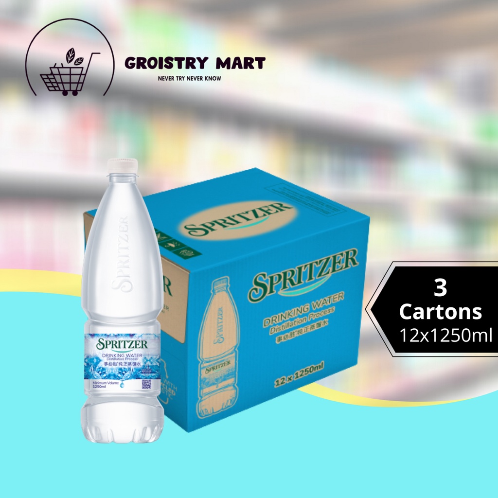 Spritzer Distilled Drinking Water 1.25Lit ( 12 x 1.25Lit ) 3 Cartons [Klang Valley & Seremban ...