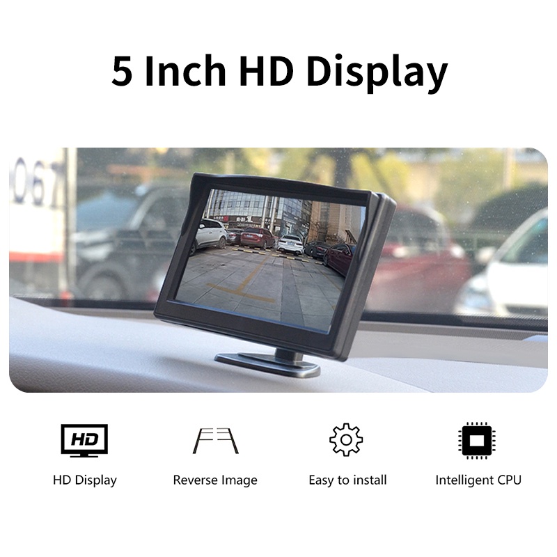 5 Inch Car Monitor TFT LCD 5" HD Digital 16:9 800*480 Screen 2 Way ...