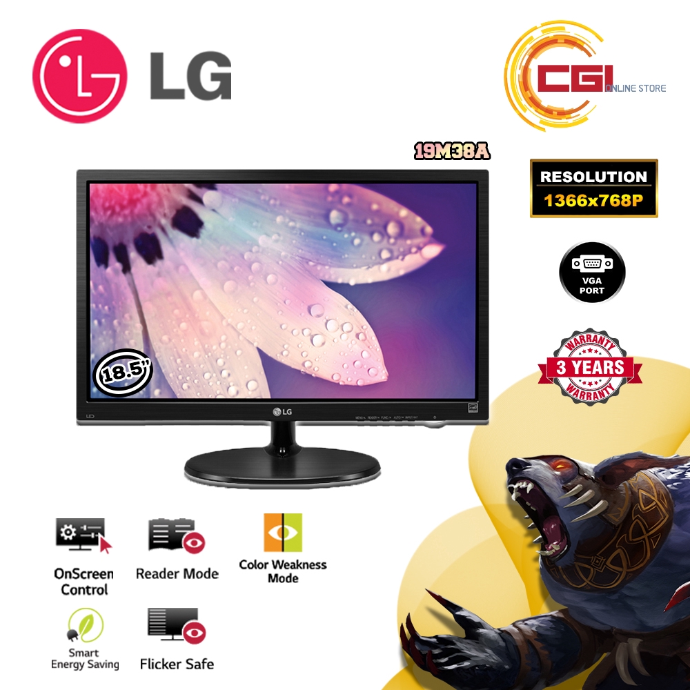 LG 18.5" 19M38A LED Monitor | Shopee Malaysia