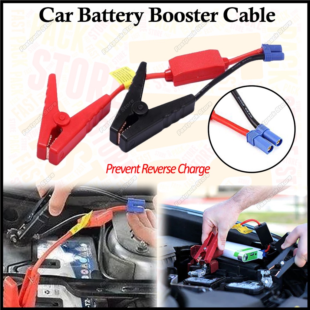 Car Battery Booster Cable Connection Jumper Jump Start Prevent Reverse