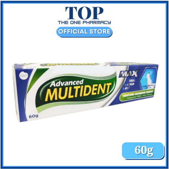 Multident Advanced Denture Adhesive Cream - 60g (Krim Tampal/Pelekat ...