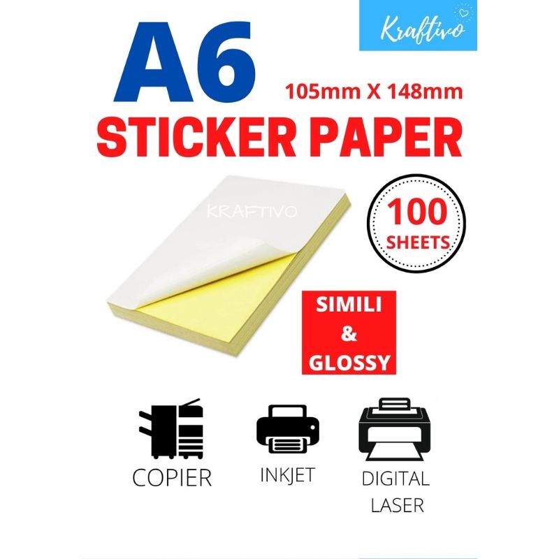 A6 MATTE STICKER PAPER 100 SHEETS / SIMILI AIRWAYBILL STICKER / AWB ...