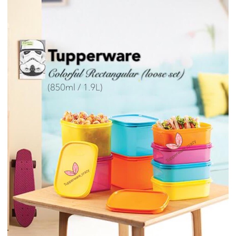 🔥Tupperware Colorful Rectangular / Colourful Rectangular (loose set)🔥 ...