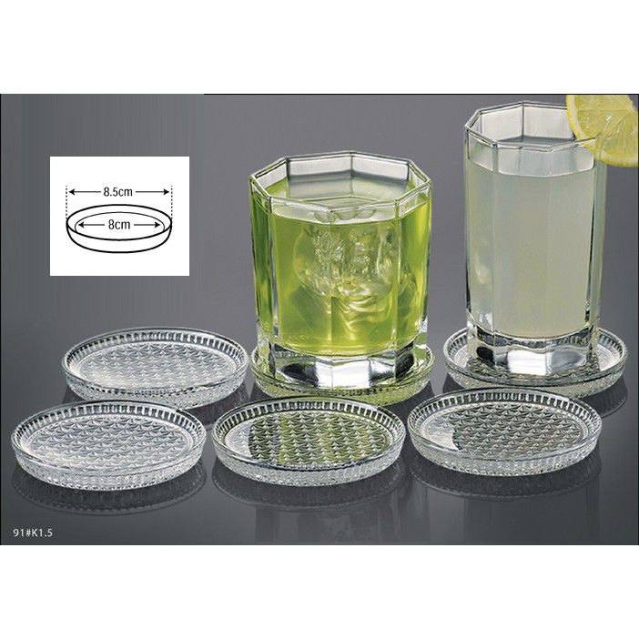 6pcs Alas Gelas Kaca / Glass Glitter Coaster | Shopee Malaysia