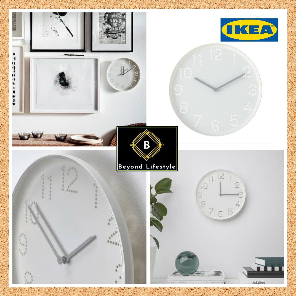 Clock digital clock jam dinding 🏠ikea tromma wall clock white color ...