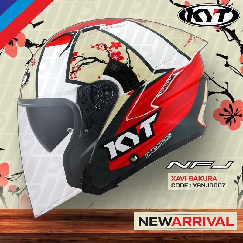 KYT NFJ [XAVI SAKURA] Double Visor Open Face Helmet (NEW DESIGN ...