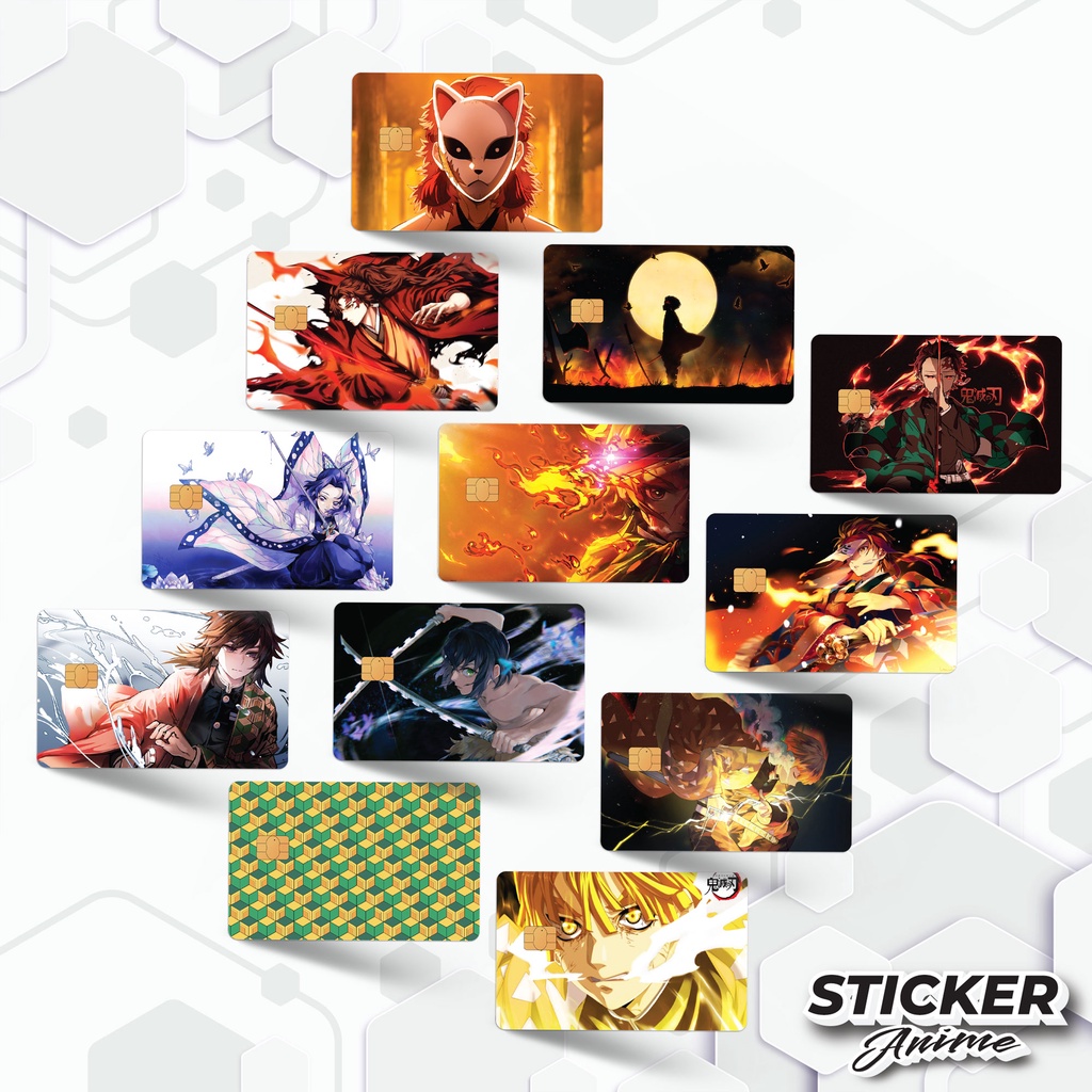 Sticker Anime Demon Slayer Stiker Card Cover ATM Bank Debit Credit ...