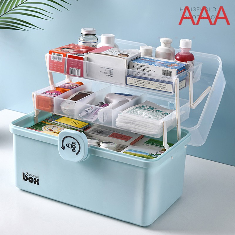 【Fast delivery】3/2 Layer Portable First Aid Kit Storage Box Plastic ...
