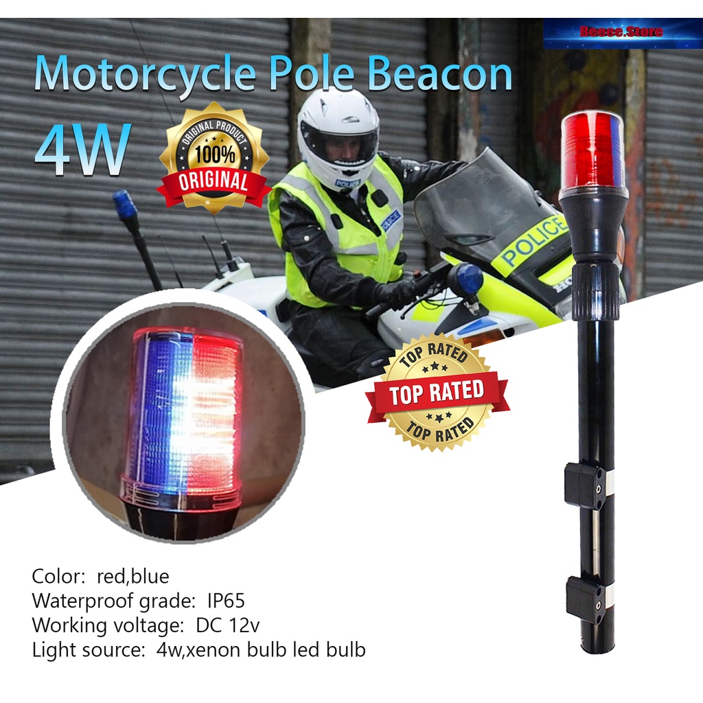 Stick 4W Federal LED S/Light - Red and Blue LED Light Police motorcycle ...