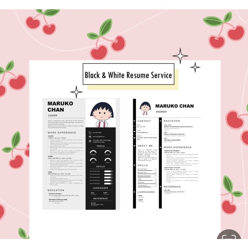 Resume Service Murah | Black & White Resume| Professional Resume ...