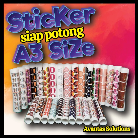 PRINTING A3 STICKER TERMASUK POTONG - MIRRORCOATE | TRANSPARENT | WHITE ...