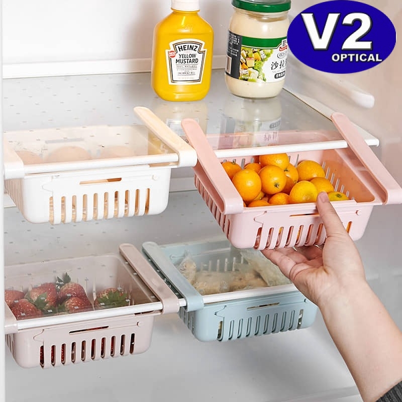 Refrigerator Slide Storage Shelf Fridge Space Saver Organizer Rack ...