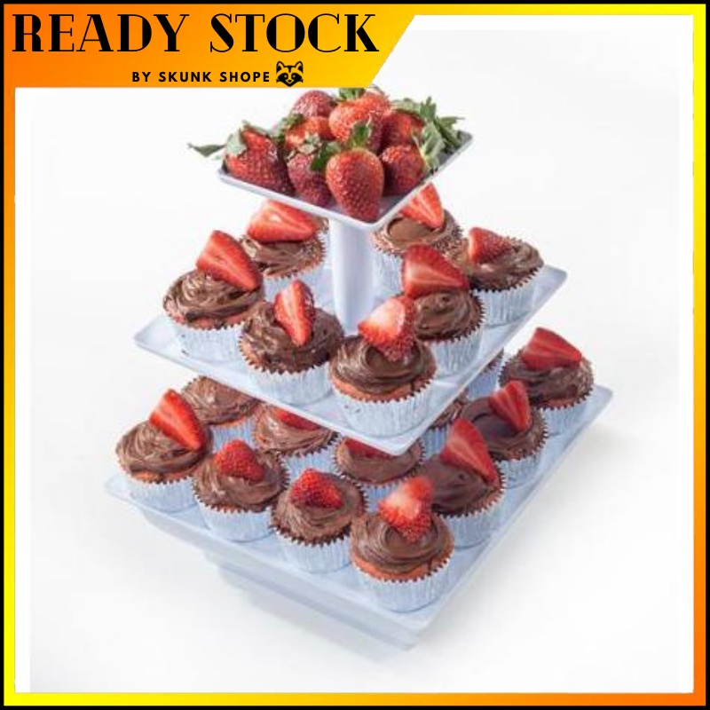 SS 3 Tier Snack Server Stand Cakes Fruits Parties Wedding Events 1327 ...
