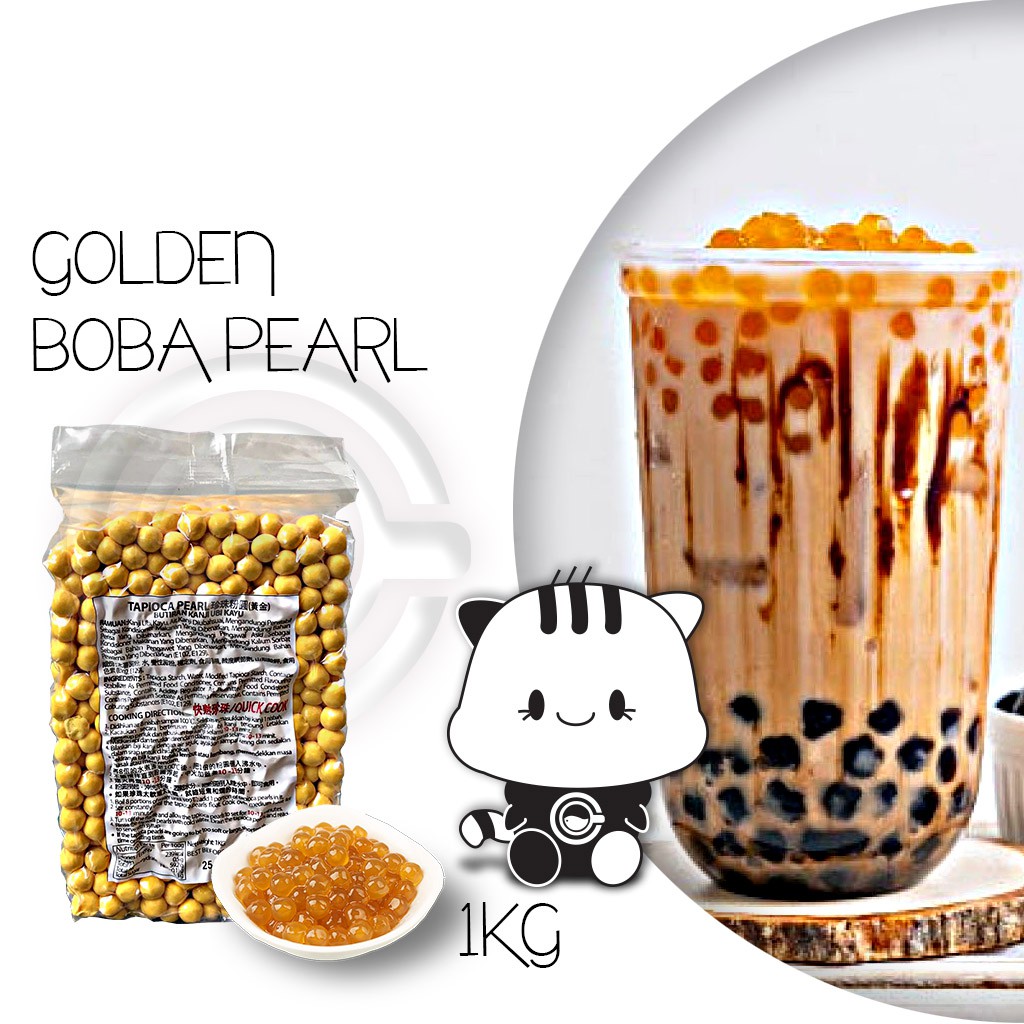 1KG HALAL GOLDEN PEARL GOLD BOBA PINK BOBA GREEN TAPIOCA PEARL SAKURA ...