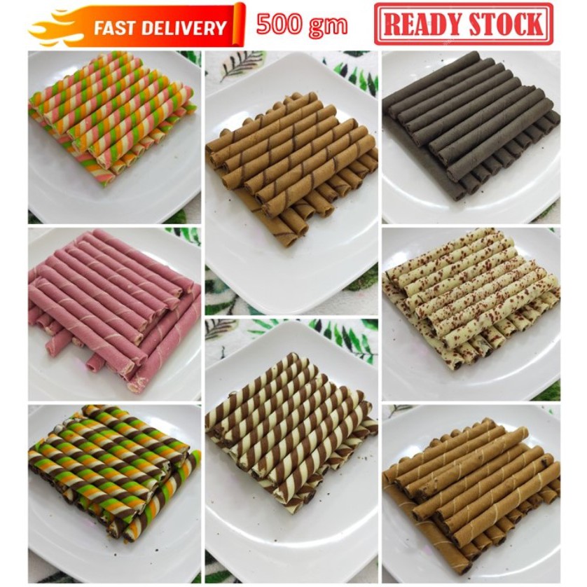 Biskut tin timbang murah halal .(Biskut Roll wafer stick )------ 500 ...