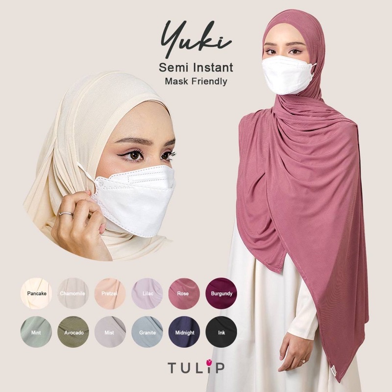(TULIP) Yuki Semi Instant - tudung shawl instant ironless | Shopee Malaysia