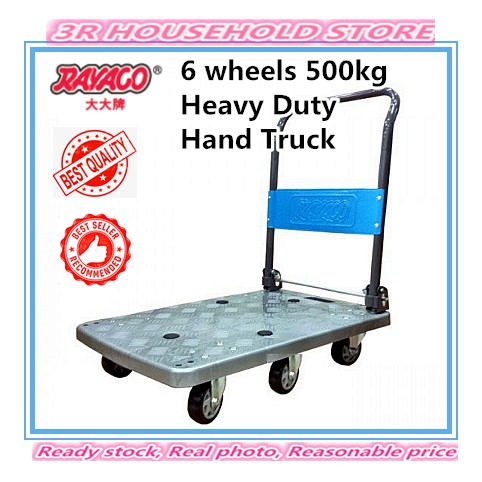 Rayaco - 6 wheels 500kg foldable platform trolley / heavy duty hand ...