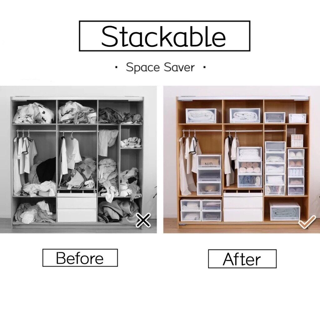 Organizer Home Stackable Clothes Organization IKEA Kotak Simpan Barang ...