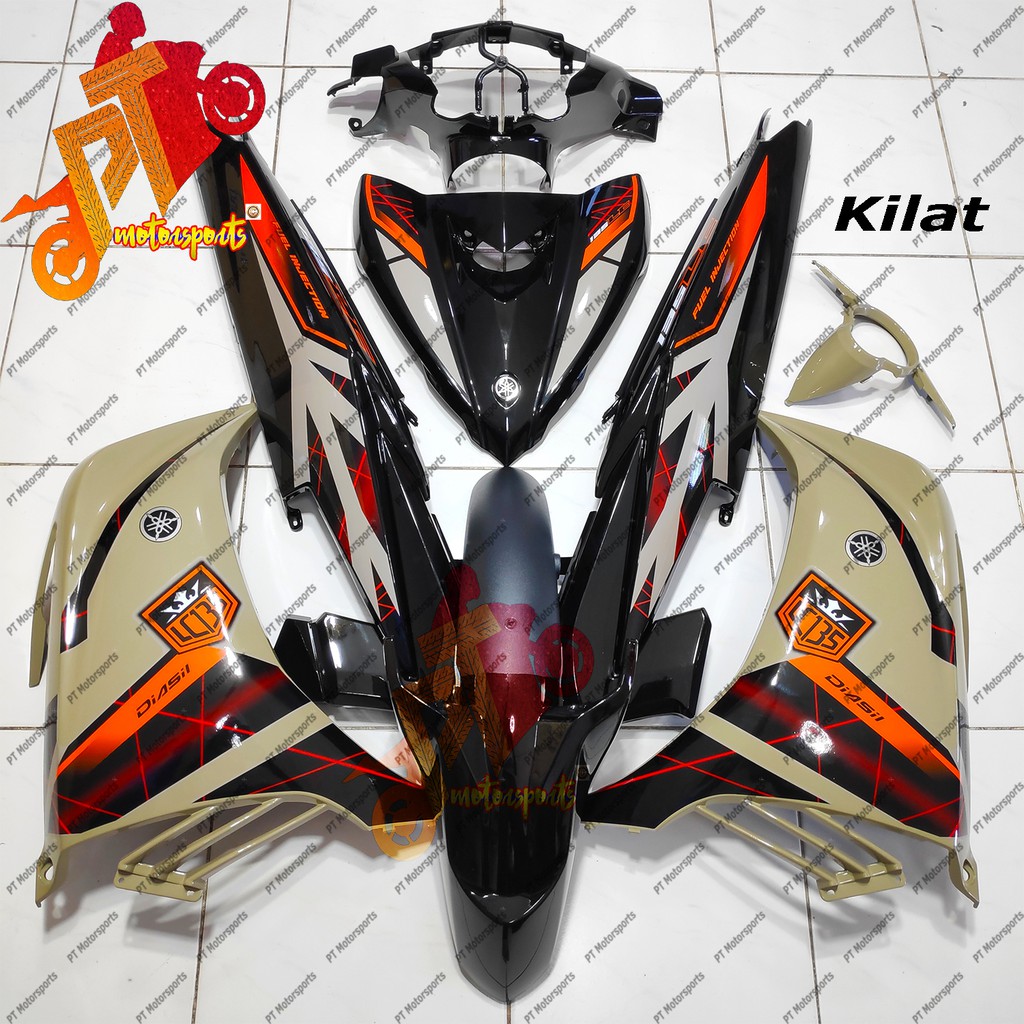 Yamaha Lc 135 Cover Set Black Matt Titan / Kilat Titan Exciter Kings 2021 Titan 87 V2 V3 V4 V5 ...