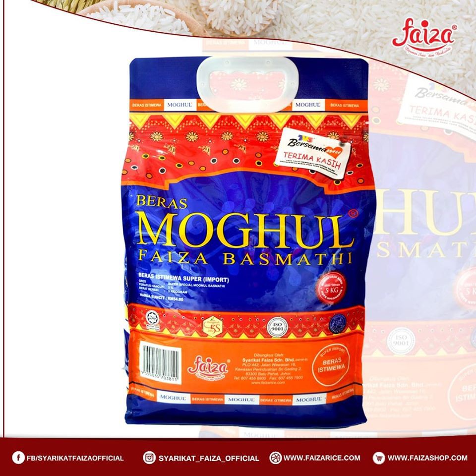 Faiza Moghul Basmathi rice, Beras 5KG | Shopee Malaysia