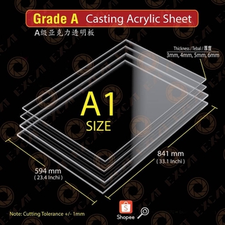 A1 Size Acrylic Sheet, Perspex, Papan Plastik, 亞克力透明板, Great A Casting ...