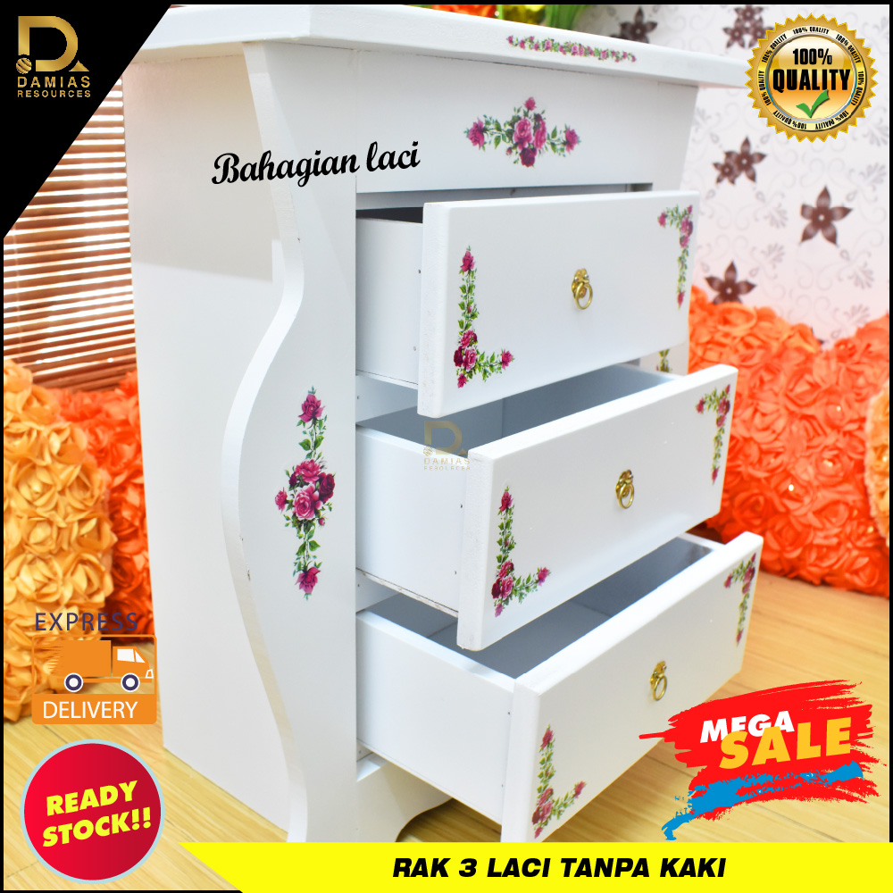 Perabut Hiasan Home Decoration Vantage Almari Serbaguna 3 laci Kayu ...